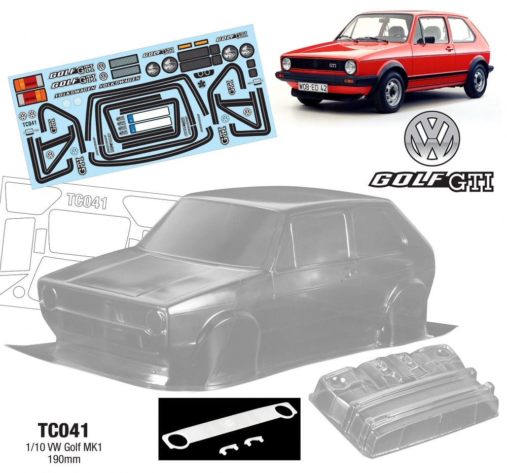 Team C 1/10 VW Golf MK1 (190MM) w/ Sticker | RC Mester, din radiostyrte ...