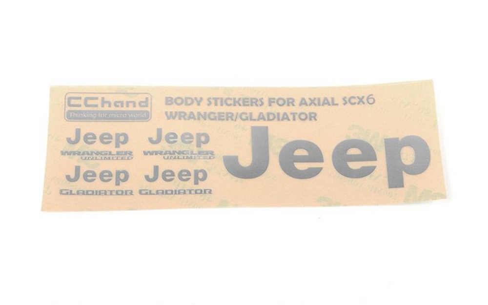 CCHand Metal Logo Decal Sheet for Axial 1/6 SCX6 Jeep Wrangler (Silver ...