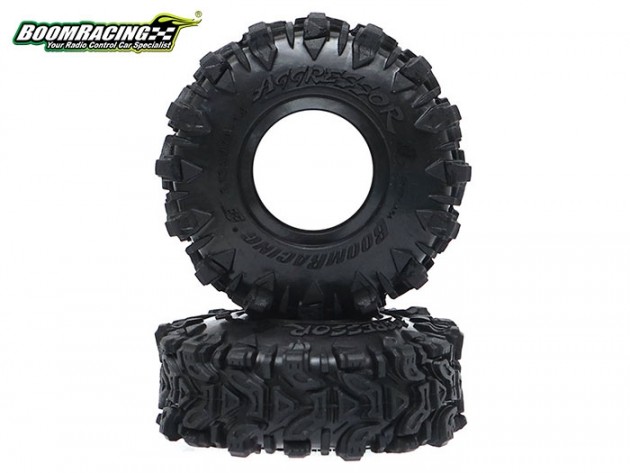 Boom Racing 1.0in Aggressor Scale RC Tire GEKKO Black 54x18.7mm Open ...